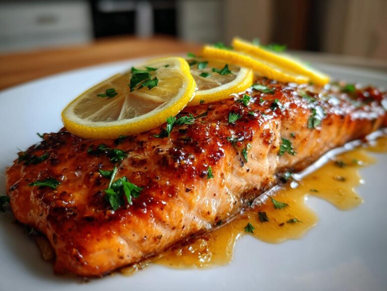 Melt-in-Mouth Honey Garlic Butter Baked Salmon